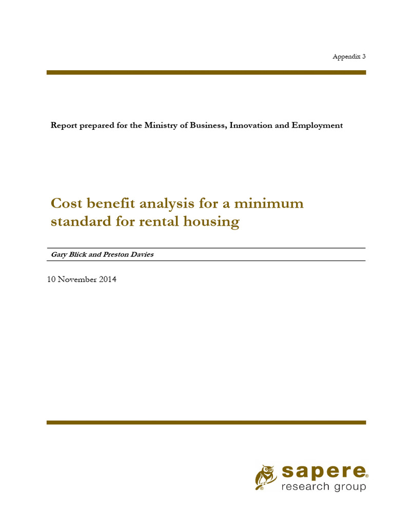 Cost Benefit Analysis For A Minimum Standard For Rental Housing Report ...