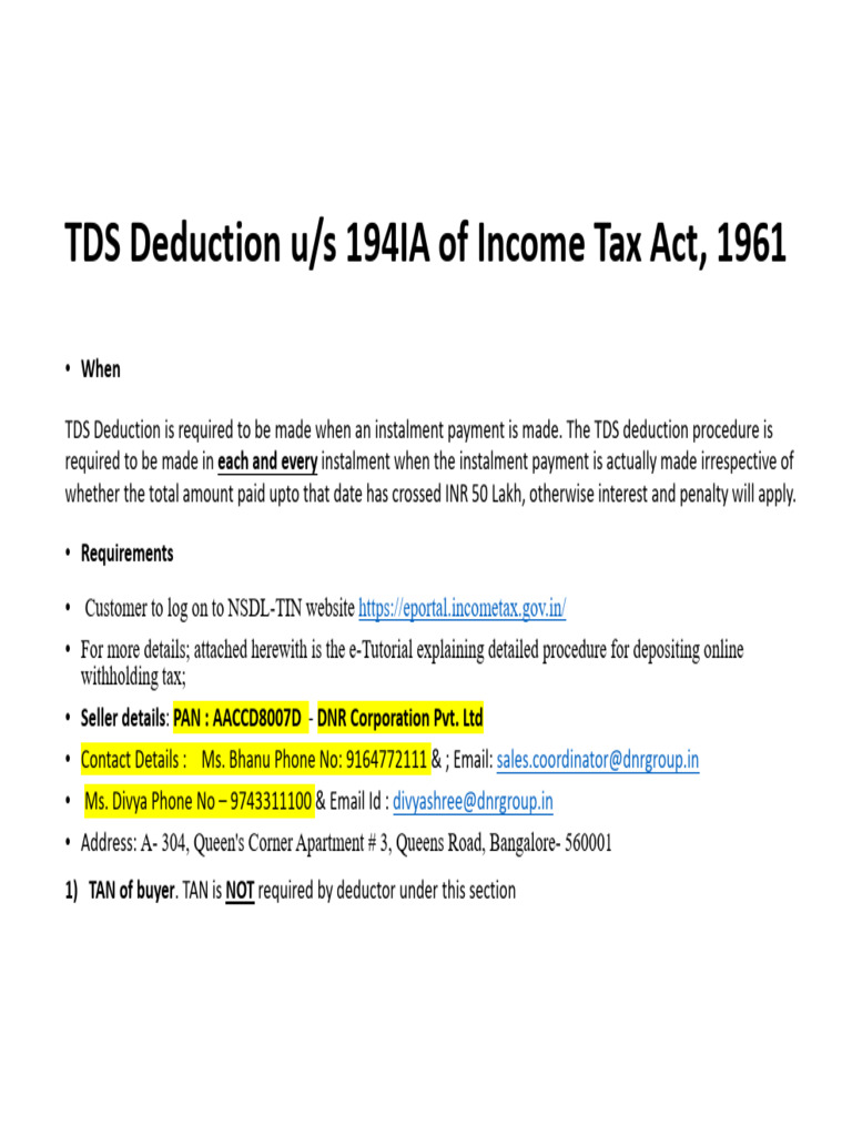 TDS E-Tutorial - DNR Solace | PDF | Payments | Taxes