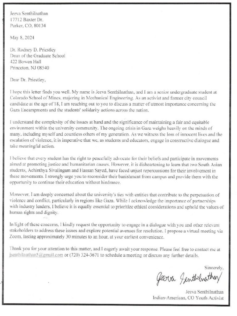 Princeton SA Letters | PDF