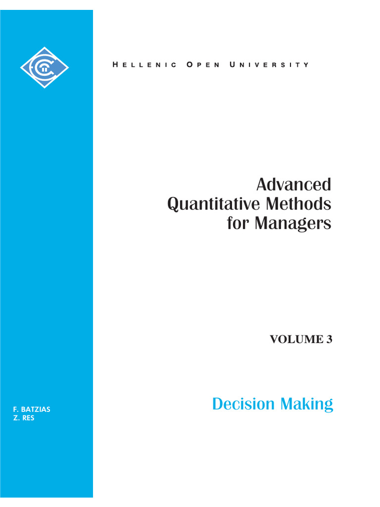 Advanced Quantitative Methods For Managers | PDF