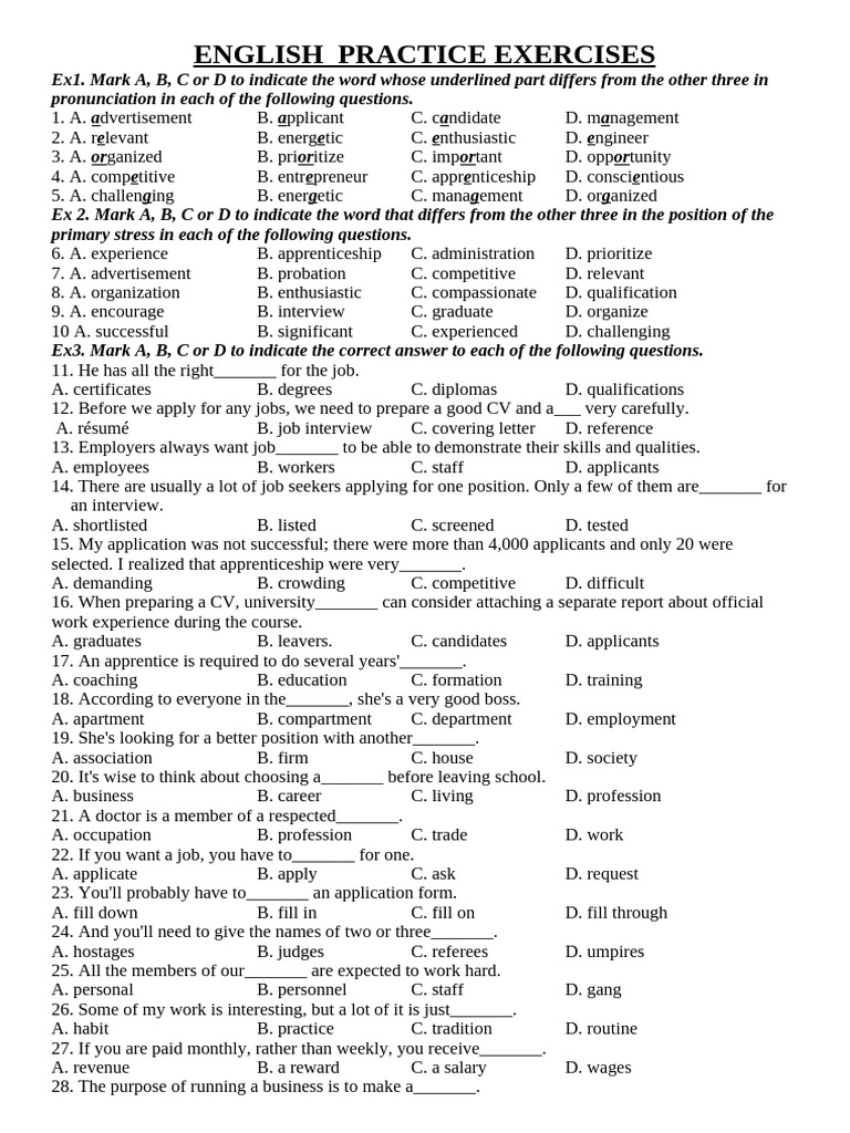 English Practice Exercises - Unit8-P1 (Ko Key) | PDF