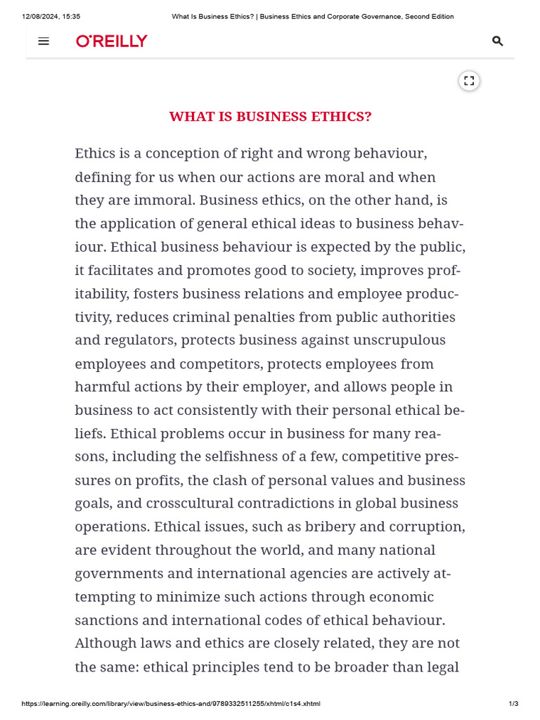 What Is Business Ethics - Business Ethics and Corporate Governance ...