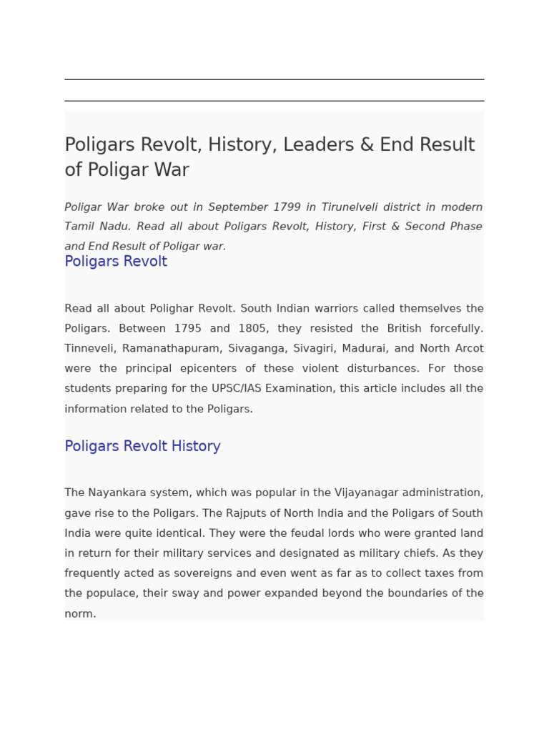 Poligars System | PDF