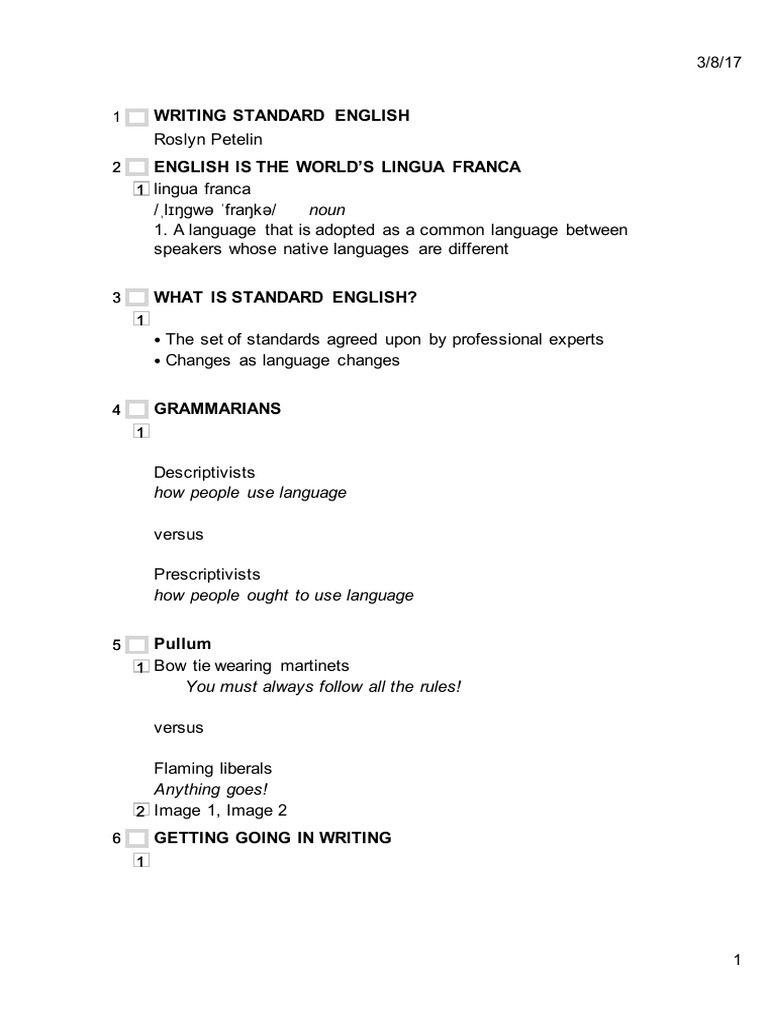 Week 1 Lecture 2 Outline | PDF