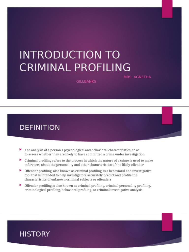 Module 1 - Introduction To Criminal Profiling | PDF