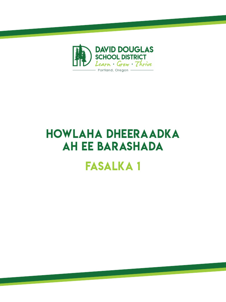 SOMALI 1st Grade Supplemental Learning Activities | PDF