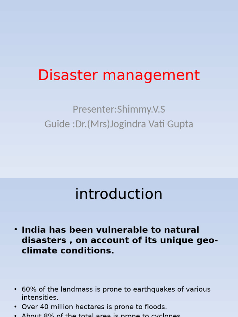 Disaster Management | PDF