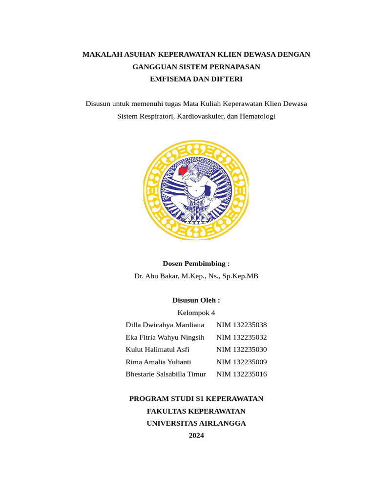 K4 - Makalah KKD - Emfisema Dan Difteri | PDF