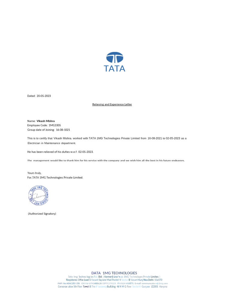 Tata 1MG Experience (1) - 1 | PDF | Business | Technology & Engineering