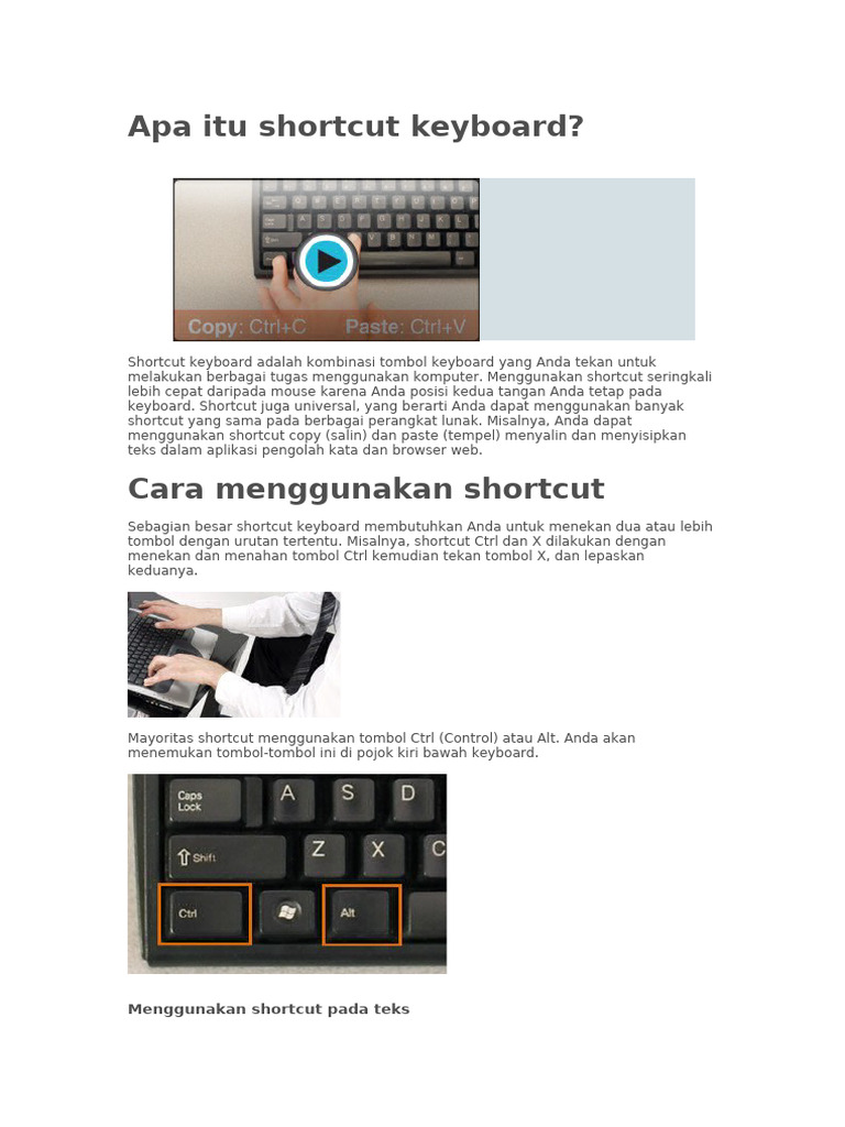 Apa Itu Shortcut Keyboard | PDF