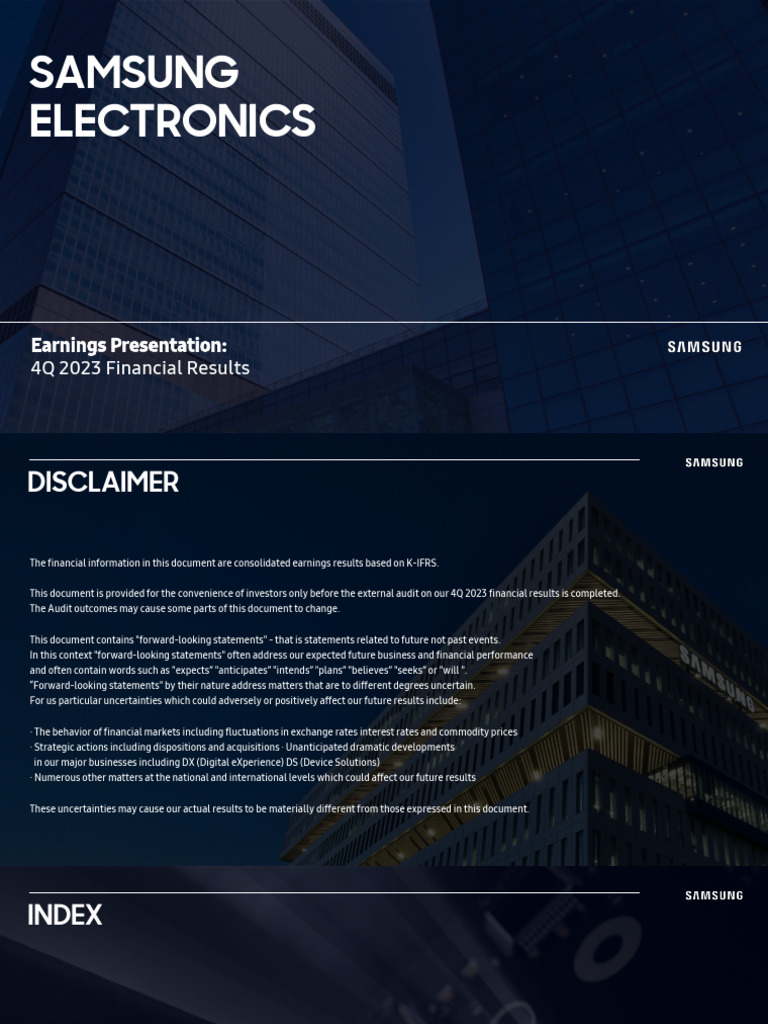 Samsung Electronics: Earnings Presentation | PDF