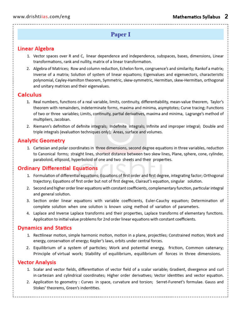 Maths Optional | PDF