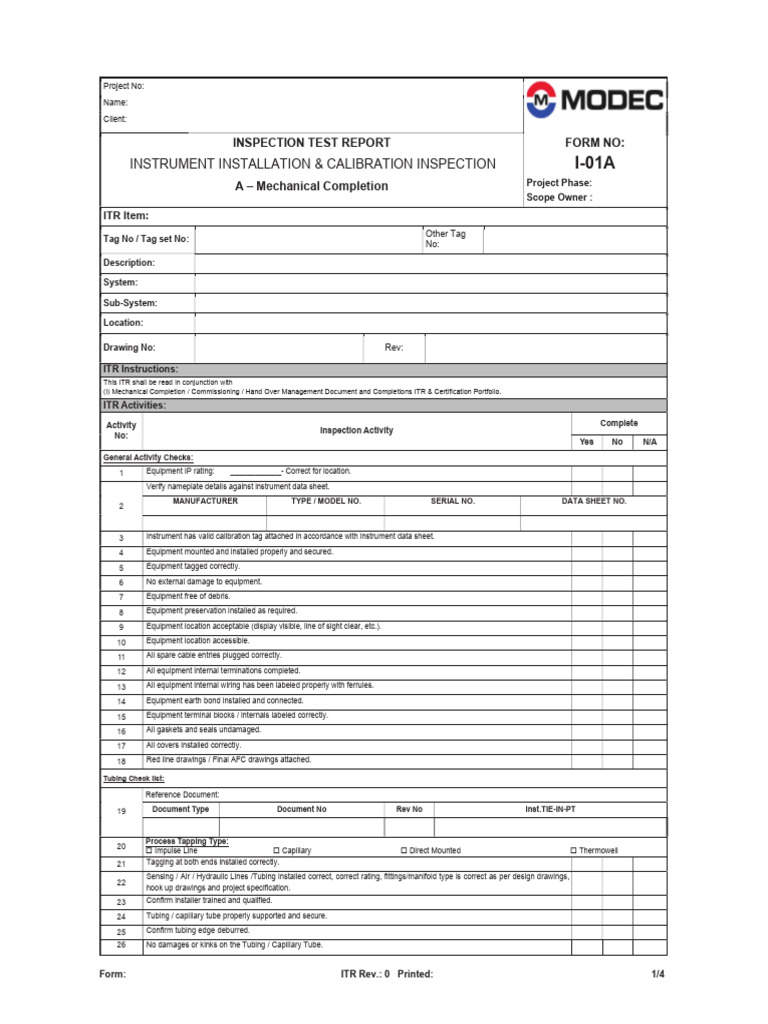 ITR Instrumentation I-01A | PDF | Calibration | Manufactured Goods