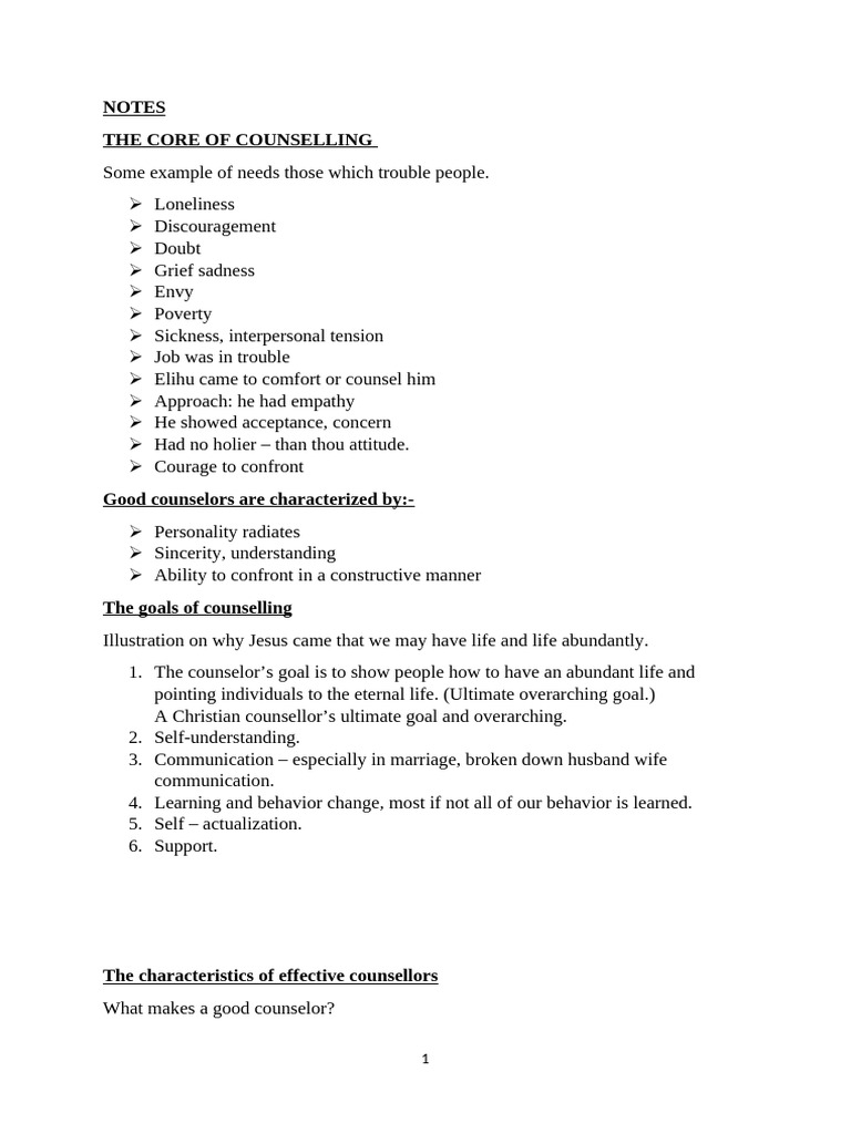 The Core of Counseling | PDF