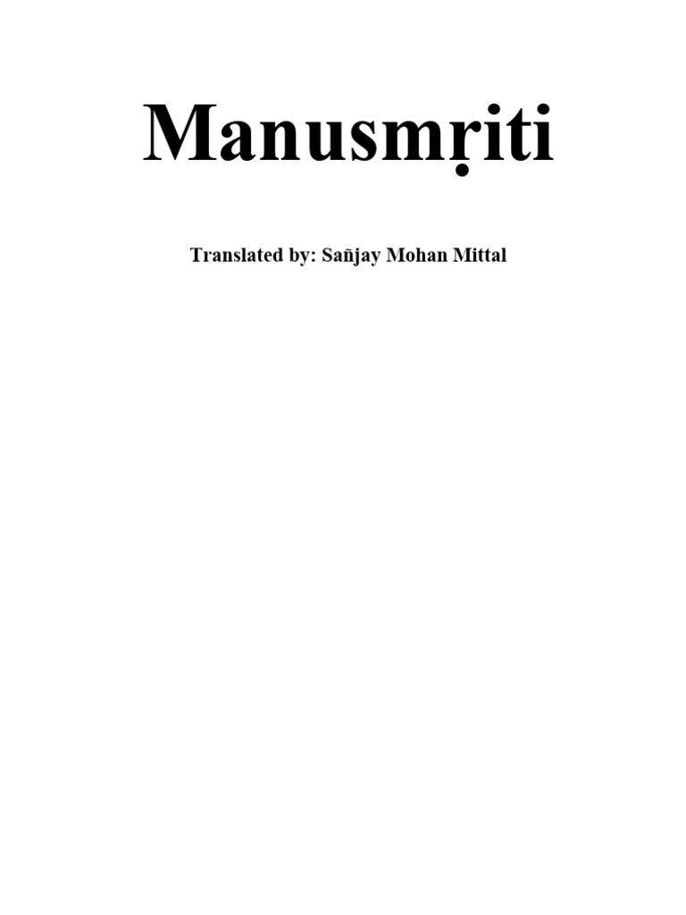 Manusmriti | PDF
