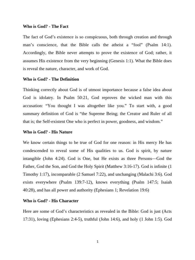 Who Is God | PDF