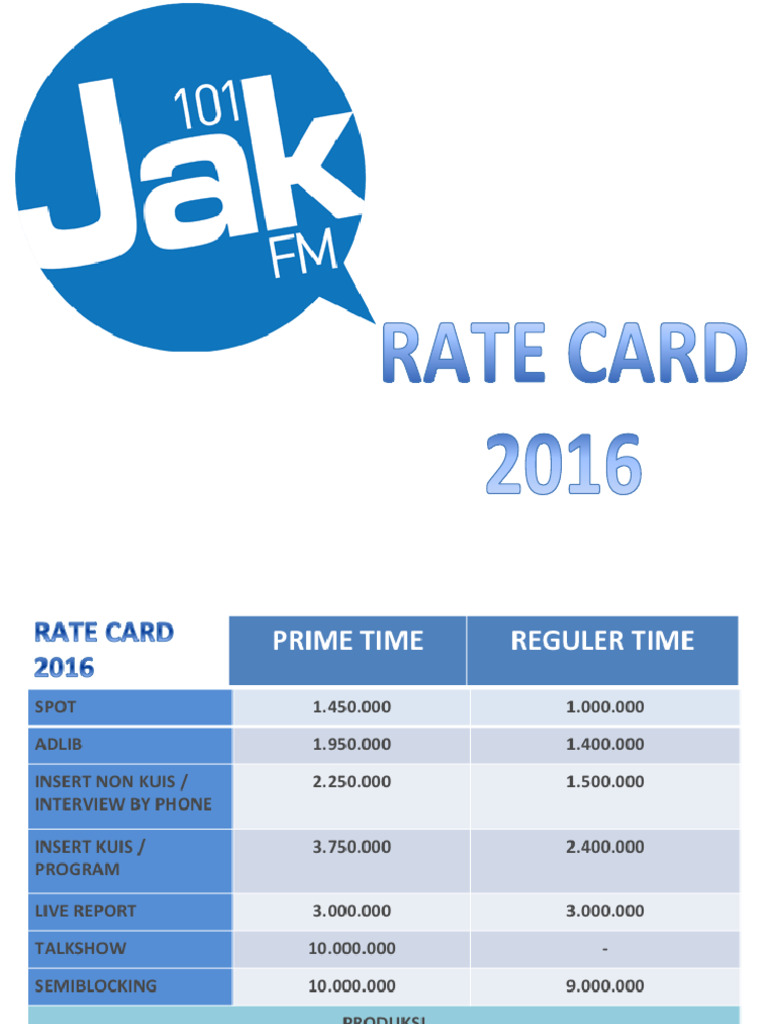 Rate Card | PDF