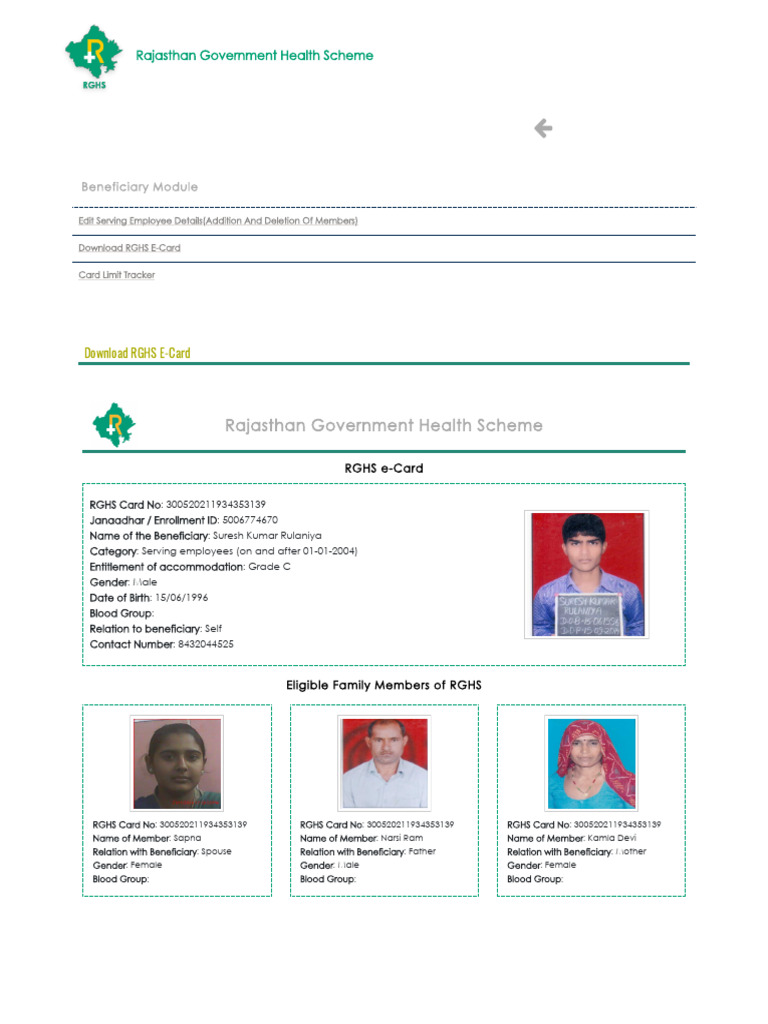 RGHS Card | PDF | Lifestyle