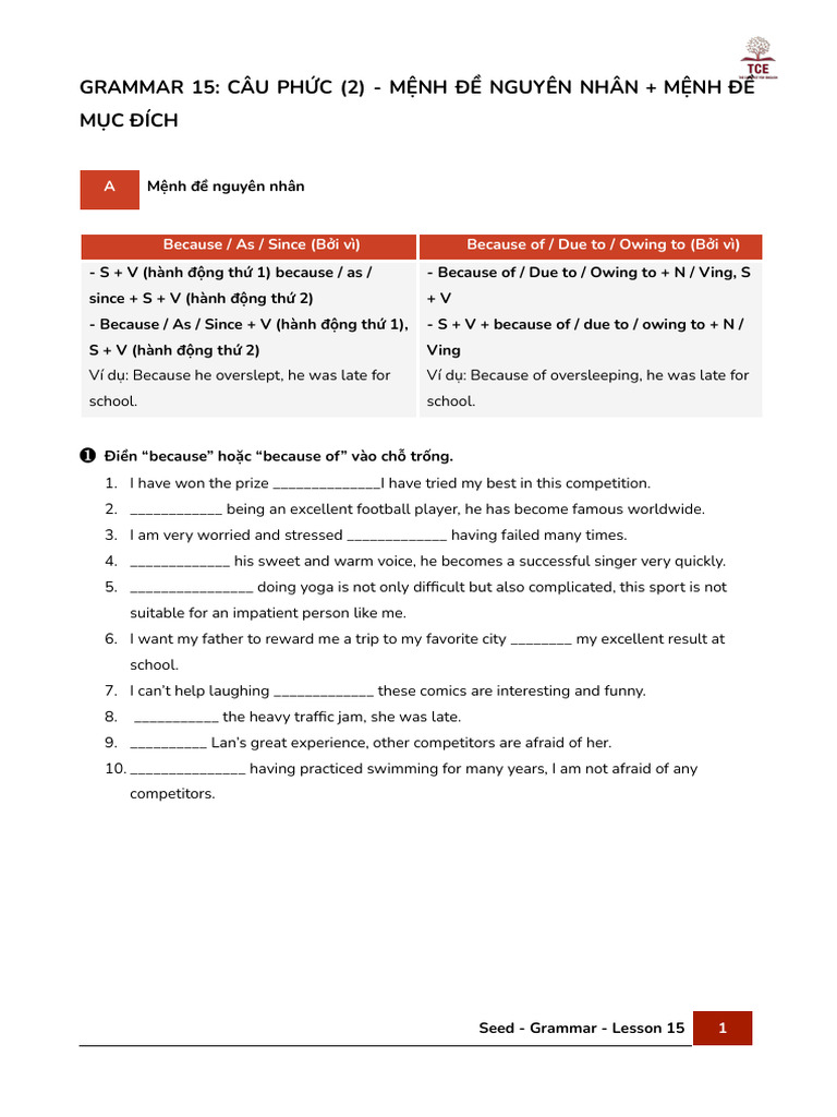 Ele_Grammar 15 __ Class handout | PDF
