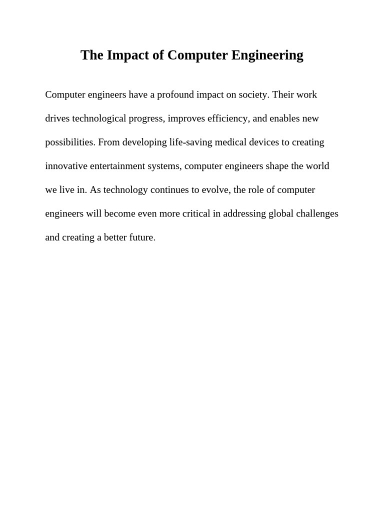 The Impact of Computer Engineering | PDF