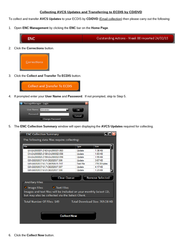 4a. Collecting AVCS Updates AndTransferring to ECDIS by CD or DVD | PDF