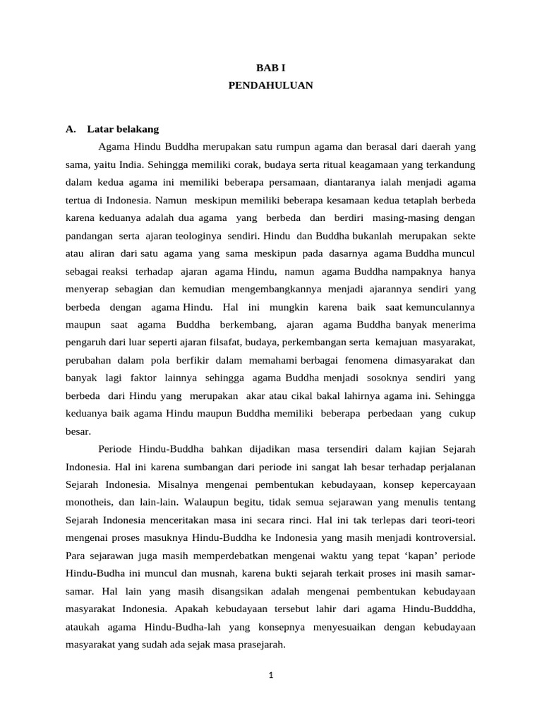 Makalah Hindu Dan Buddha Di Indonesia | PDF