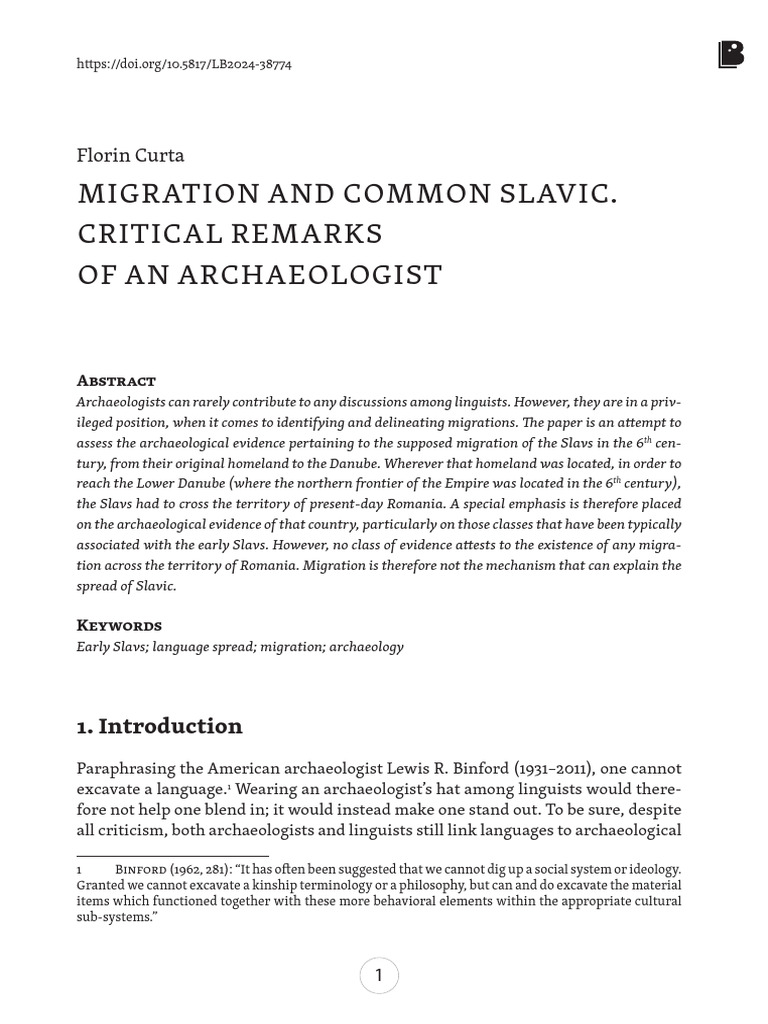 Migration And Common Slavic Critical Rem Pdf