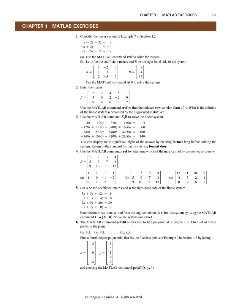 Matlab Exrecises | PDF