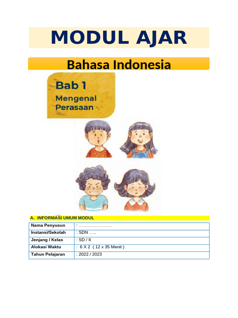 Salinan dari MA Bab 1 Mengenal Perasaan | PDF