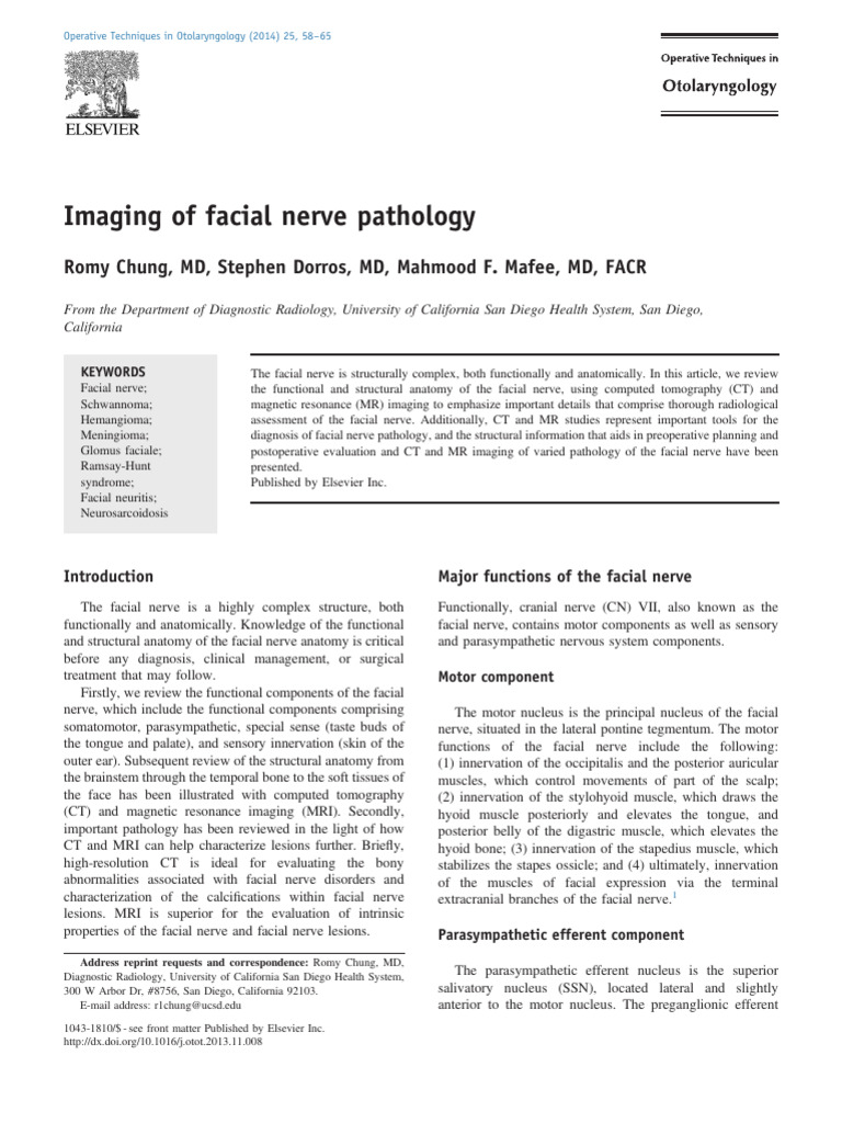 Imaging of Facial Nerve Pathology | PDF