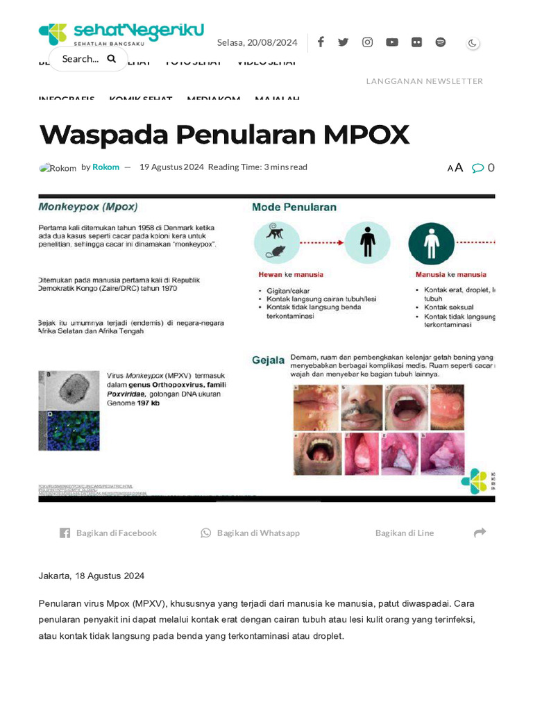 Waspada Penularan MPOX - Sehat Negeriku 19 Aug 2024 | PDF