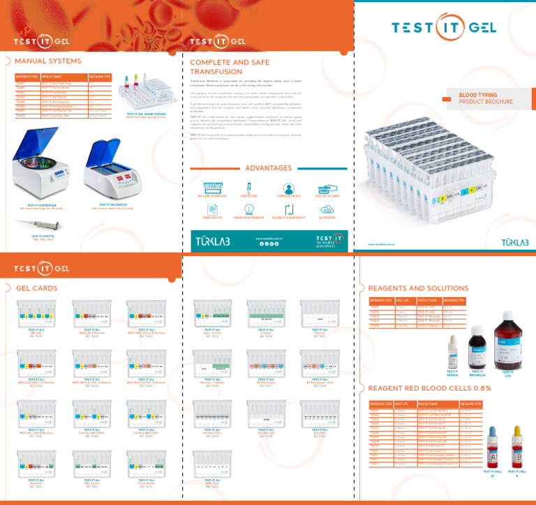 Turklab Blood Gel Products | PDF