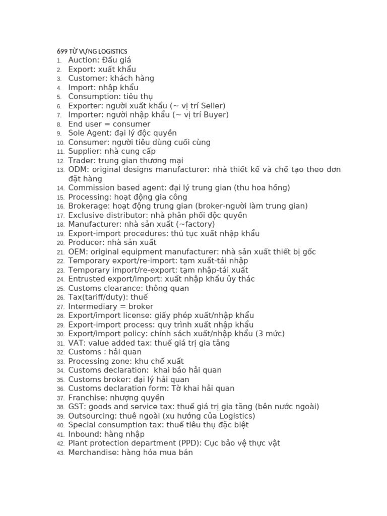 699 T V NG Logistics | PDF