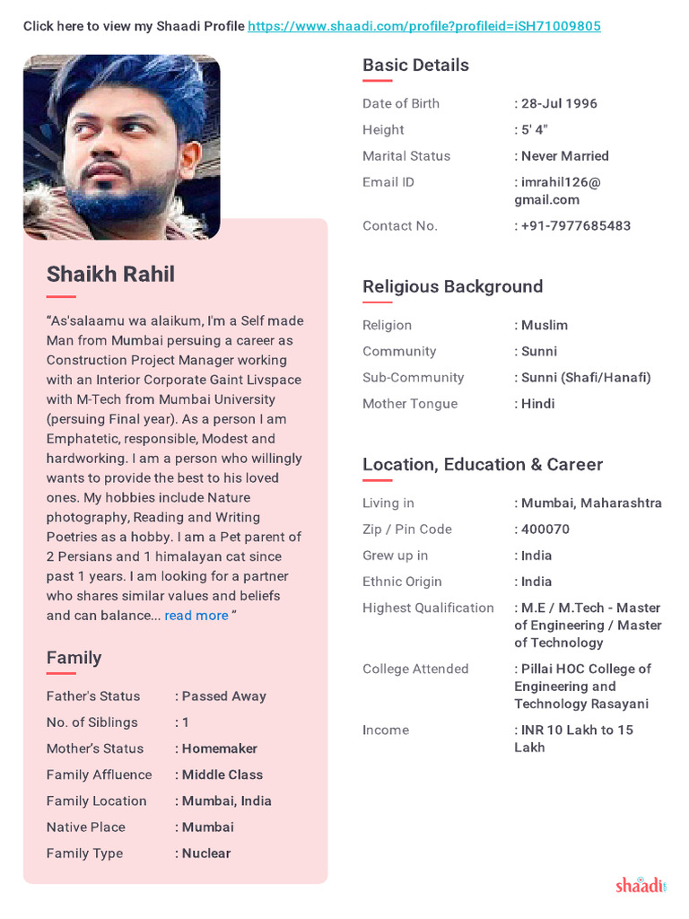 Shaikh-biodata | PDF