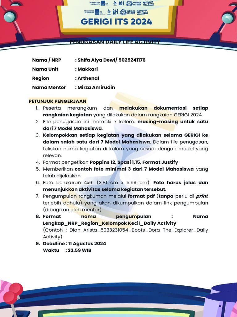 Tugas Daily Activity | PDF