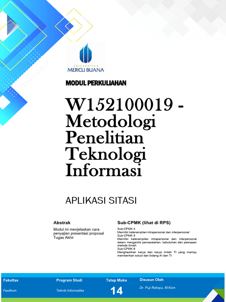 Modul Materi Pert 14 - Aplikasi Sitasi | PDF