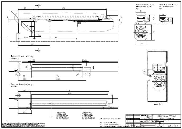 GEZE Installation Drawing 764765 | PDF