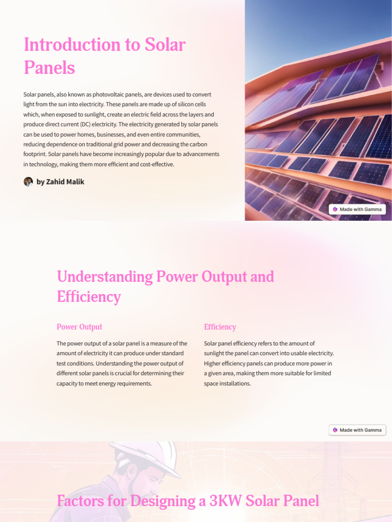 Introduction To Solar Panels | PDF