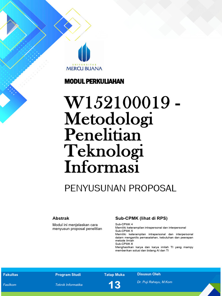 Modul Materi Pert 13 - Penyusunan Proposal | PDF