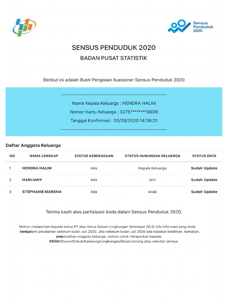 Bukti Survey Sensus | PDF