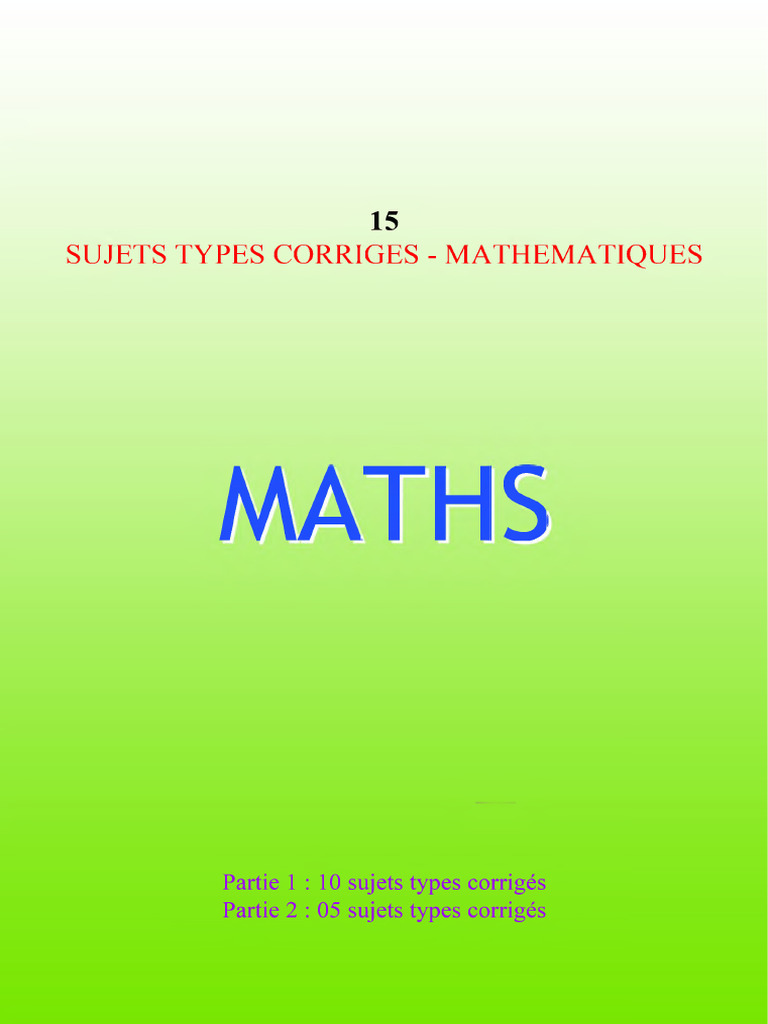 05 Math 15 Sujets Types Corriges Bepc | PDF