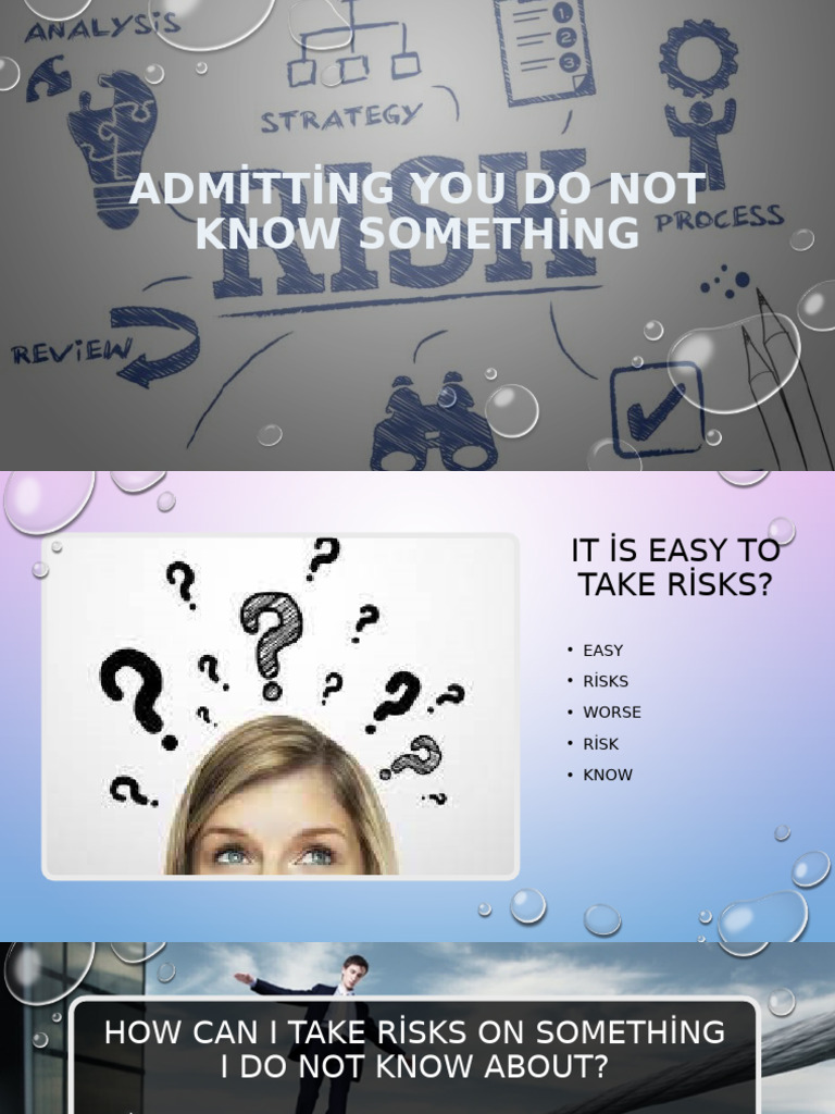 Admitting You Do Not Know Something | PDF