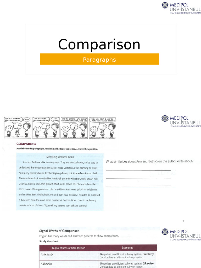Compare-and-Contrast Paragraphs | PDF