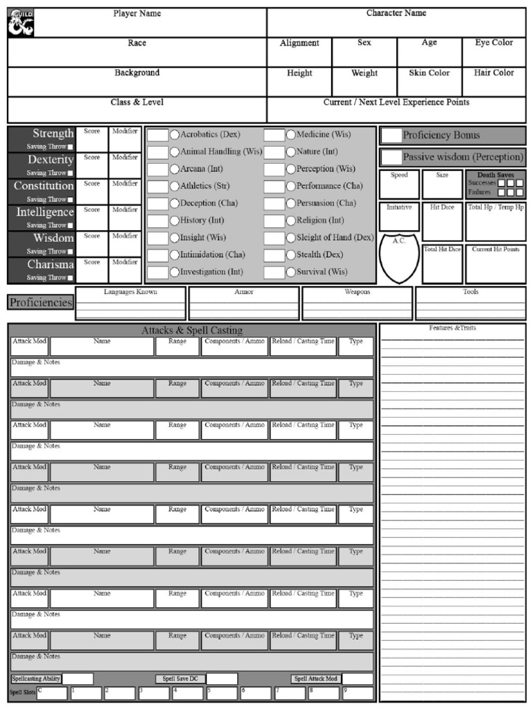 1439561-Simple Extended Character Sheet | PDF