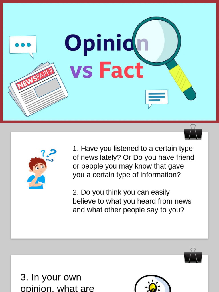Grade 8 Facts Vs Opinion | PDF
