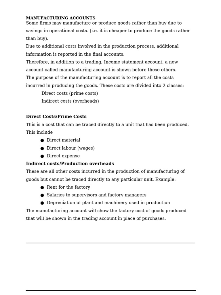 Manufacturing Accounts Handout-1 | PDF