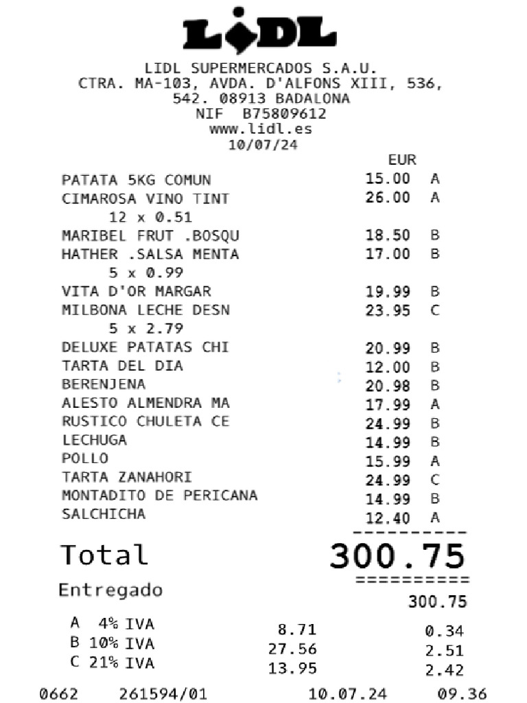 Lidl Receipt | PDF