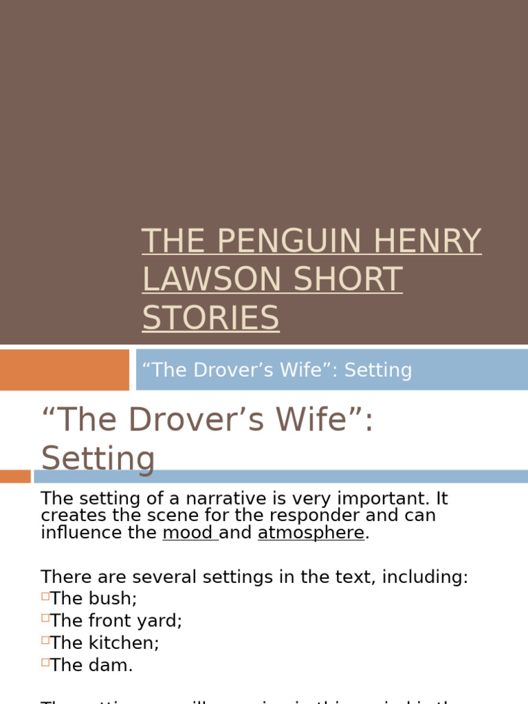 3 - The Drover's Wife - Setting | PDF | Language Arts & Discipline ...