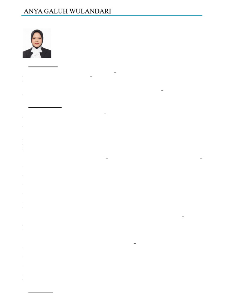 CV Anya Galuh Wulandari | PDF