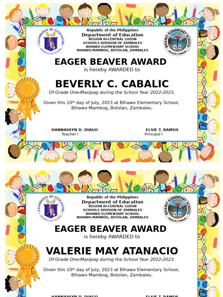 Character Awards Award 2022 2023 | PDF